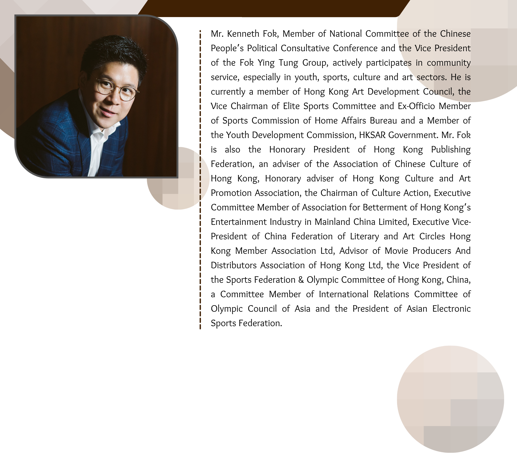 Kenneth Fok, JP, Chairman of Culture Action / Vice President of the ...