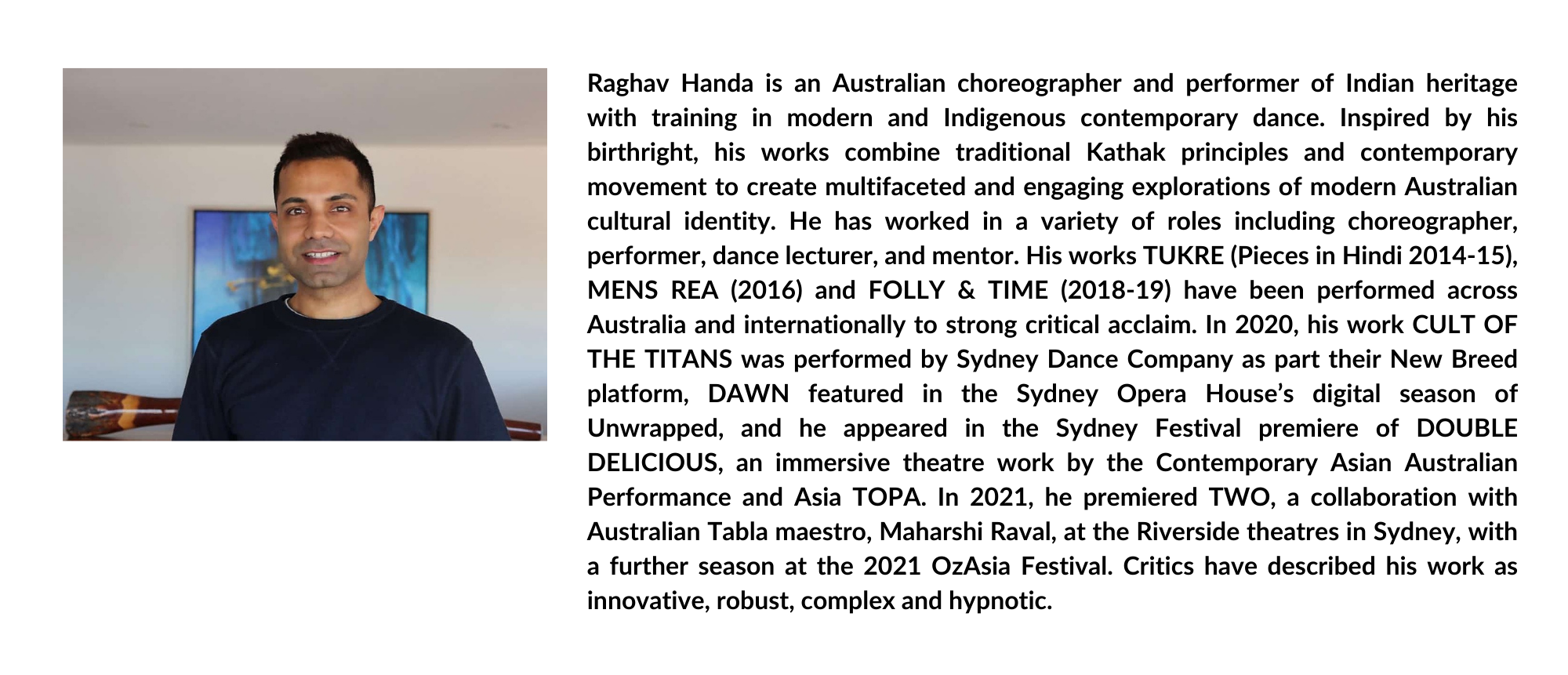 Raghav Handa, Choreographer and Performer | Hong Kong Arts ...